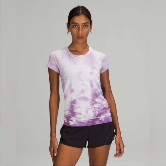 lululemon athletica | Tops | Lululemon Swiftly Tech Short Sleeve Shirt 2shibori Stripe Wisteria ...